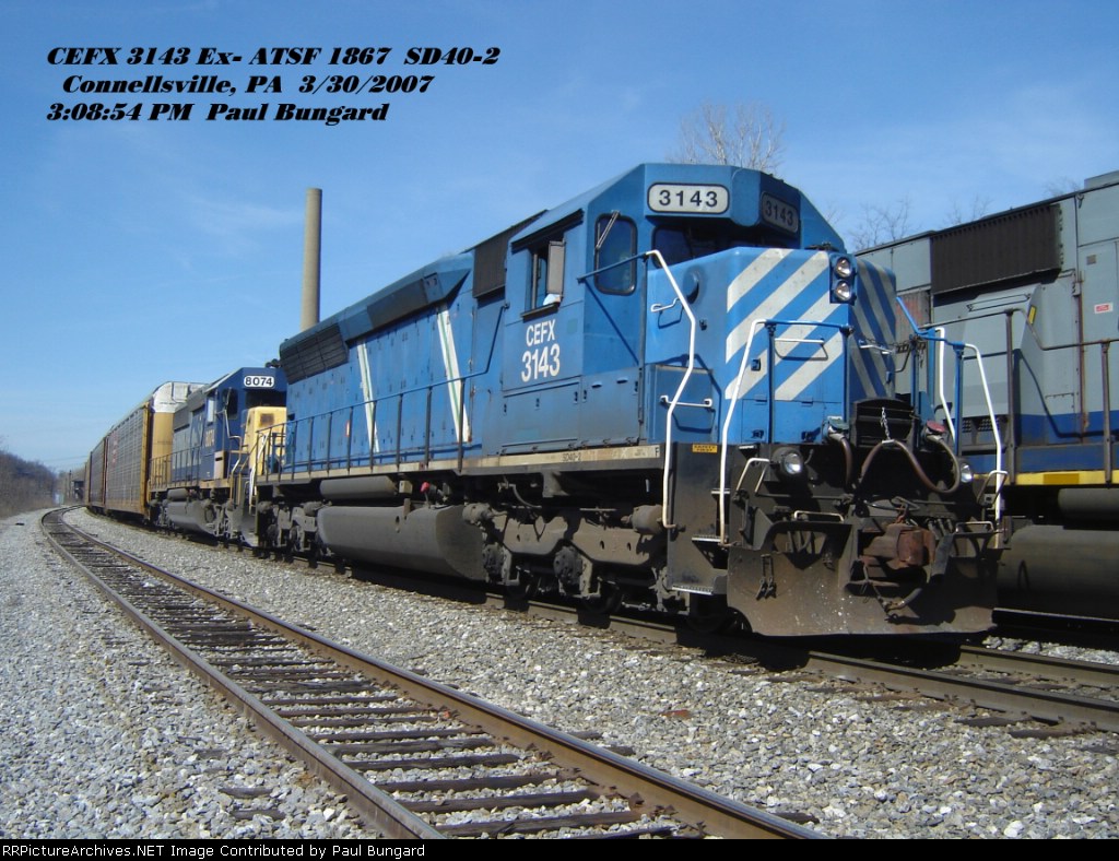 CEFX 3143 Ex-ATSF 1867 SD40-2 March 30, 2007